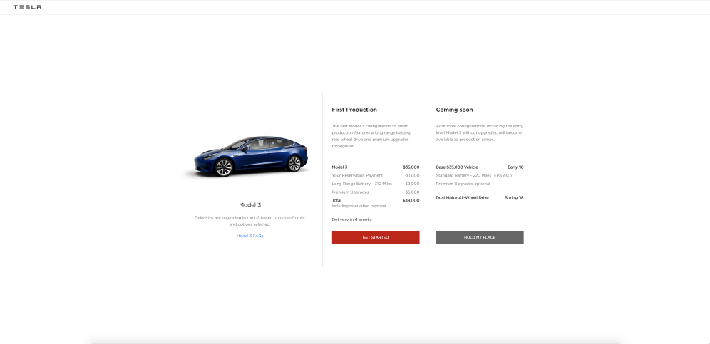 Tesla Model 3 : le configurateur commence à s’ouvrir au grand public