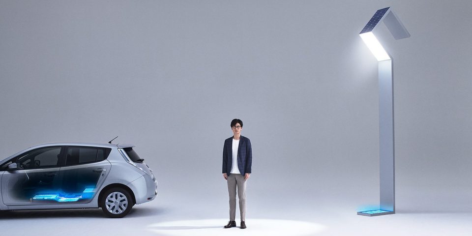 Nissan dévoile un lampadaire solaire alimenté par une batterie de Leaf