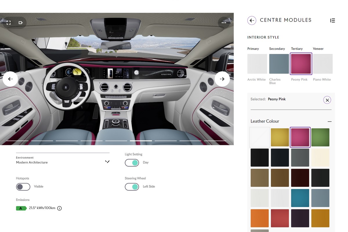 On a configuré la Rolls-Royce Spectre électrique
